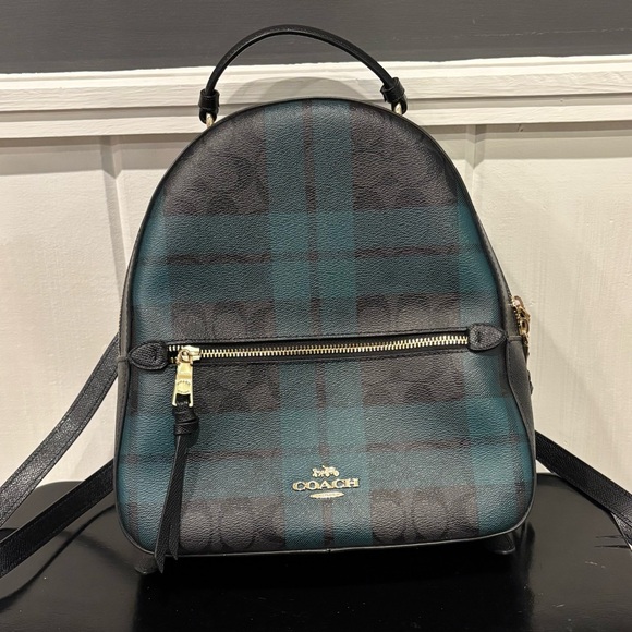 Coach | Bags | Coach Black And Green Signature Field Plaid Jordyn ...